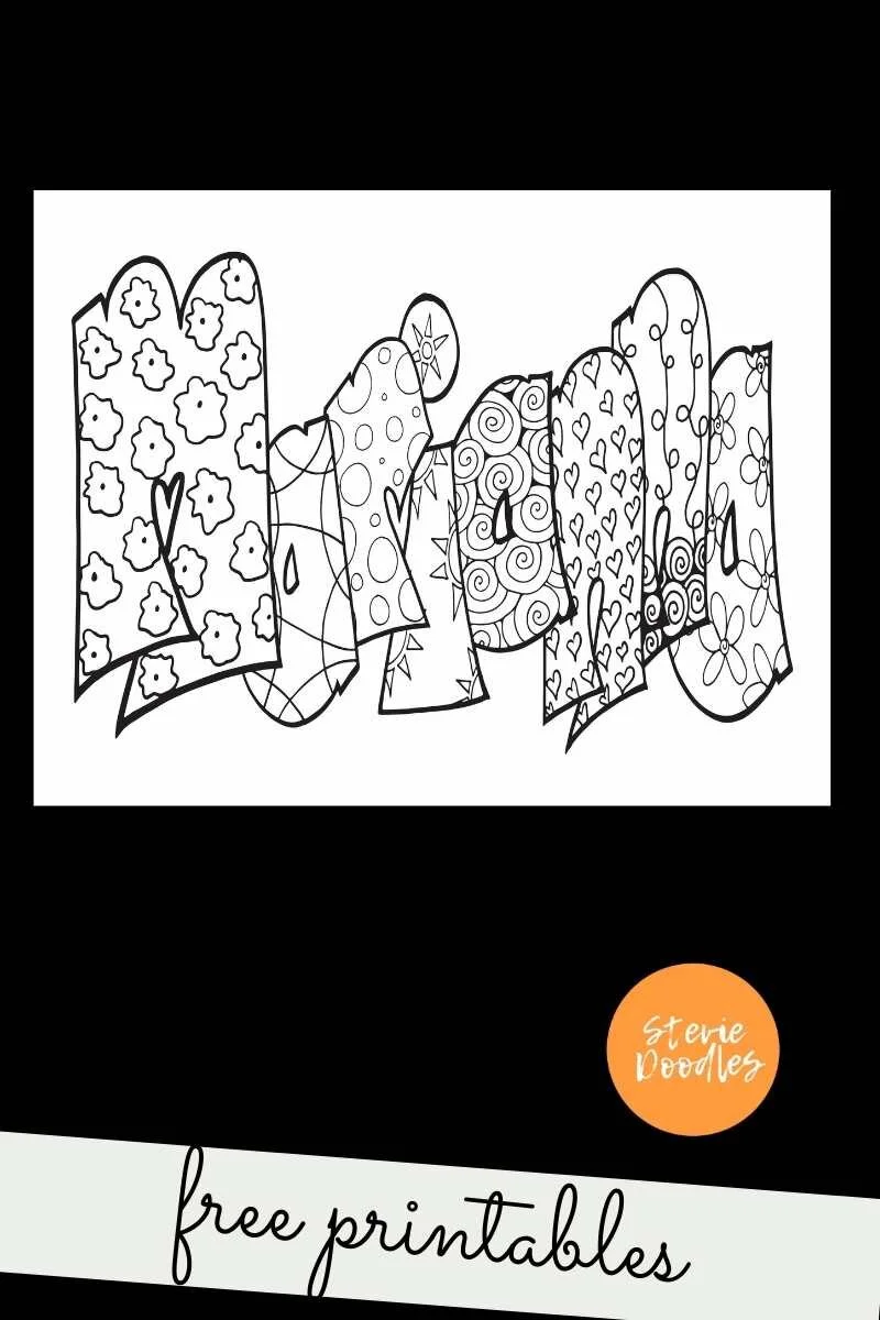 MARIANNA - Free Marianna Name Coloring Page — Stevie Doodles