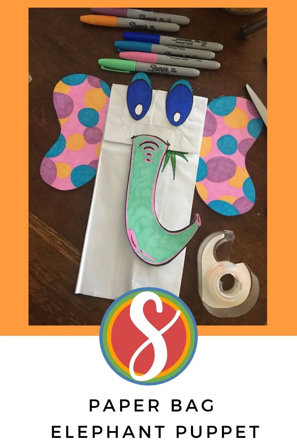 Free Paper Bag Elephant Puppet — Stevie Doodles