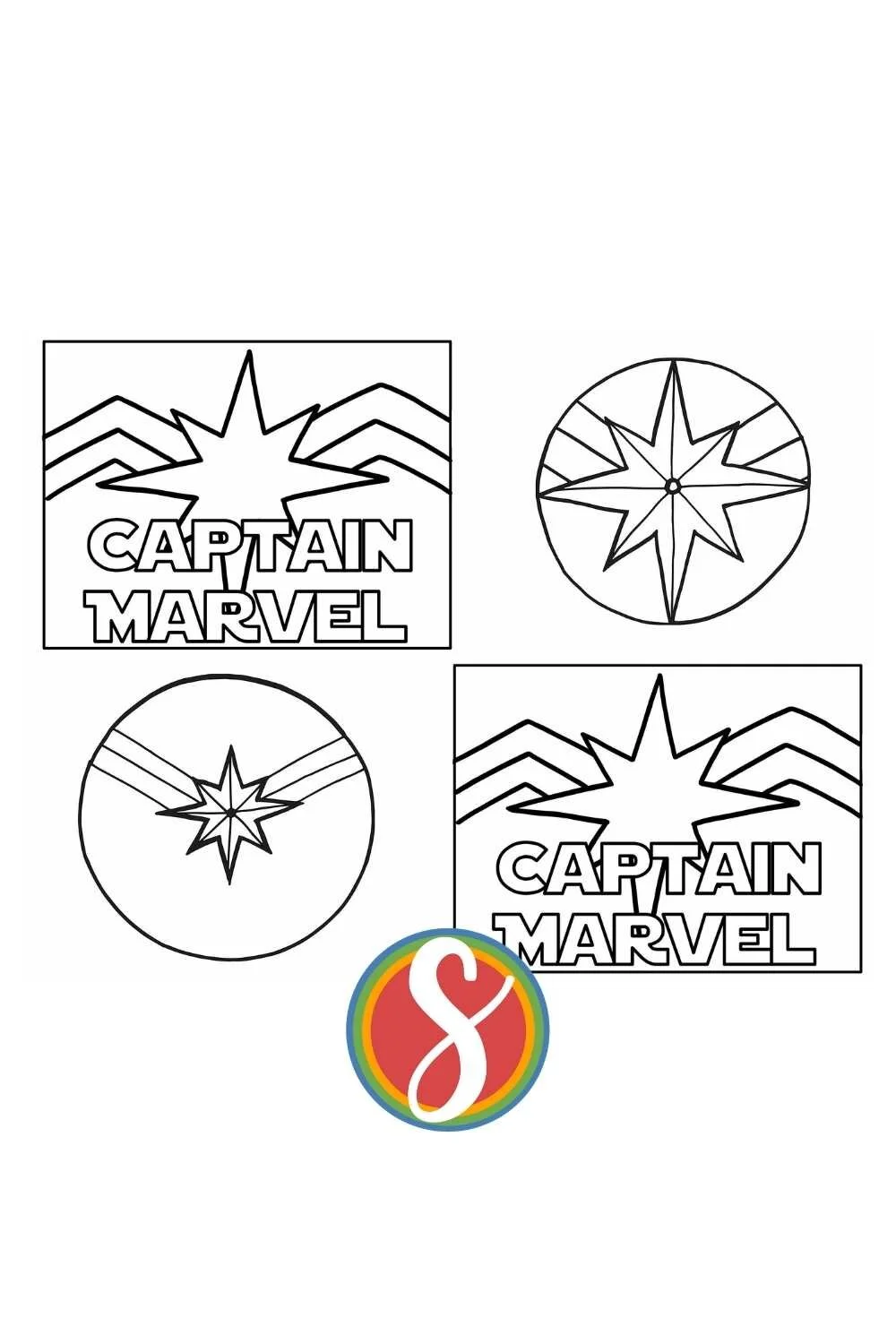 Free Captain Marvel Coloring Pages - Stream and Color — Stevie Doodles