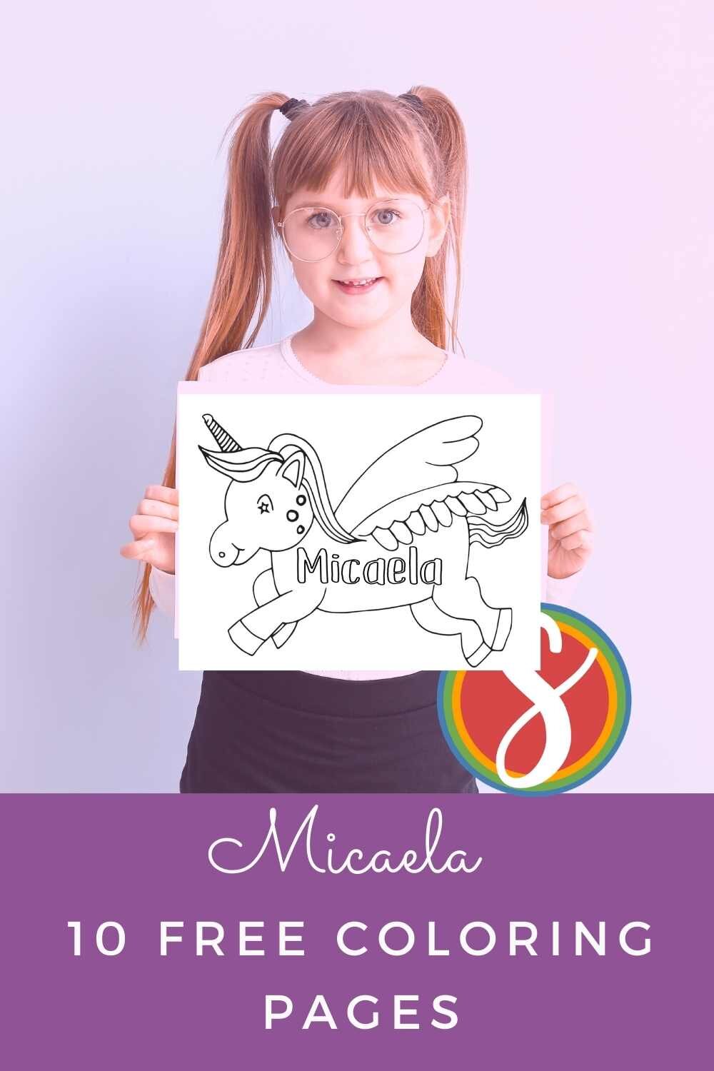 Free MICAELA Coloring Page — Stevie Doodles