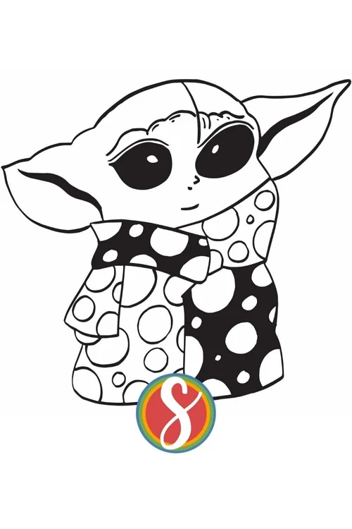 Free Baby Yoda Coloring Pages (Grogu) — Stevie Doodles