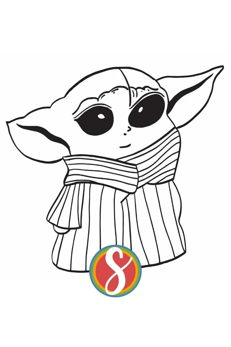 Free Baby Yoda Coloring Pages (Grogu) — Stevie Doodles