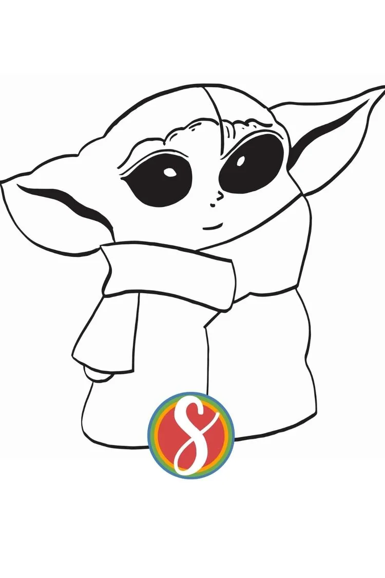 Free Baby Yoda Coloring Pages (Grogu) — Stevie Doodles