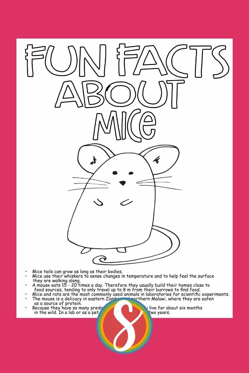 Fun Mice Facts Free Coloring Page — Stevie Doodles