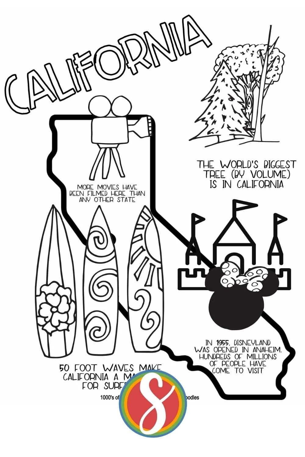 Free California Coloring Pages — Stevie Doodles