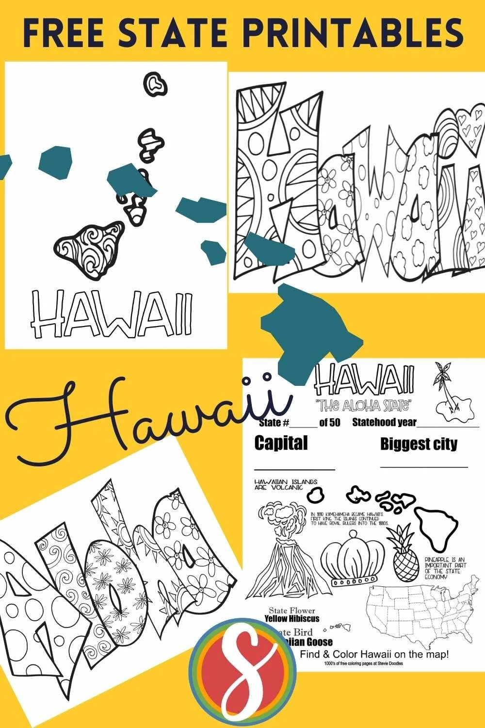 Free Hawaii Coloring Pages — Stevie Doodles