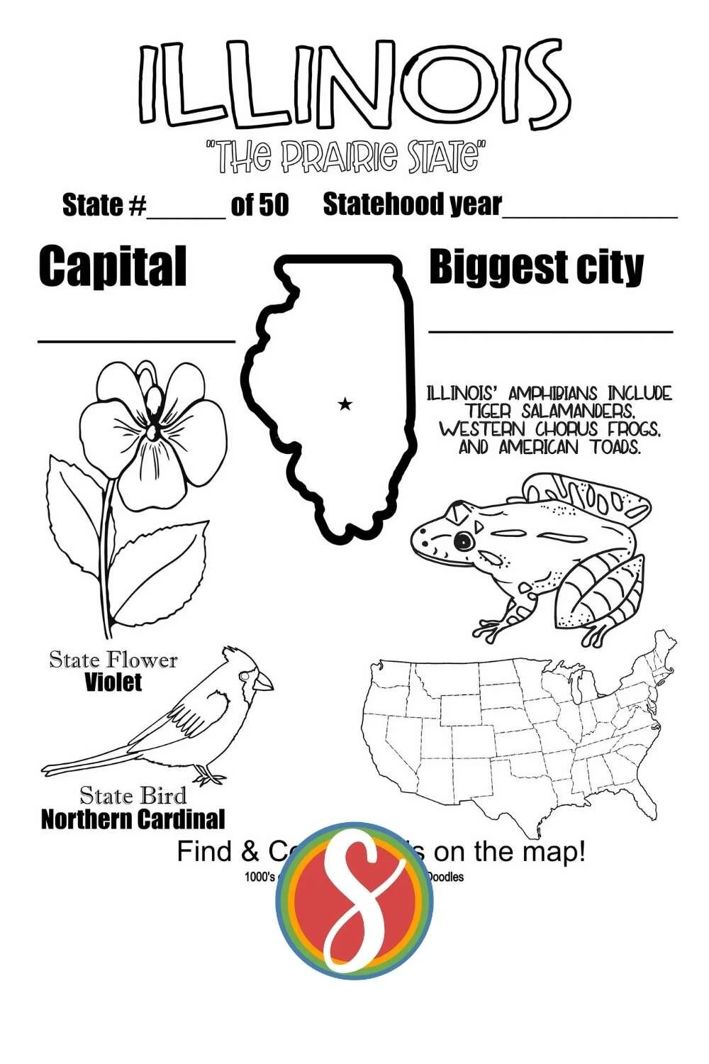Free Illinois Activity Pages — Stevie Doodles