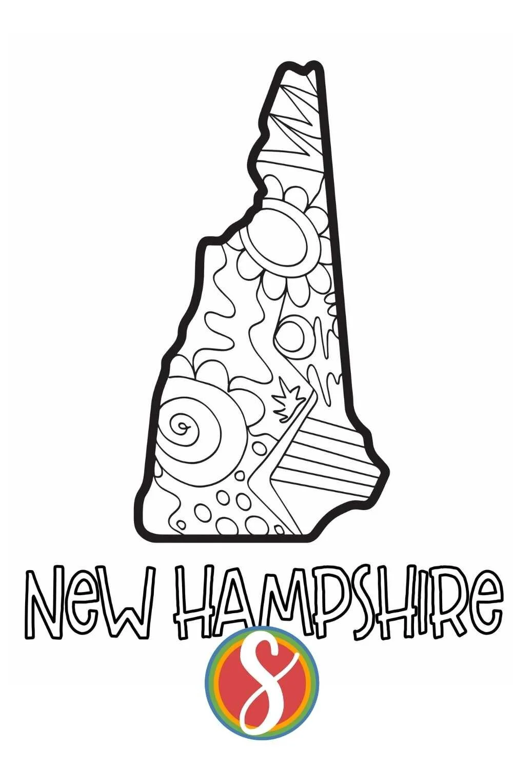 Free New Hampshire Coloring Pages — Stevie Doodles