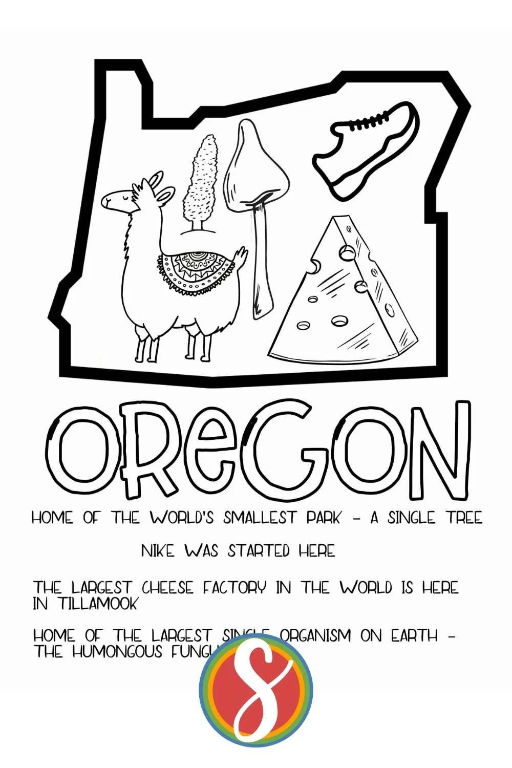 Oregon Map Coloring Page Coloring Pages
