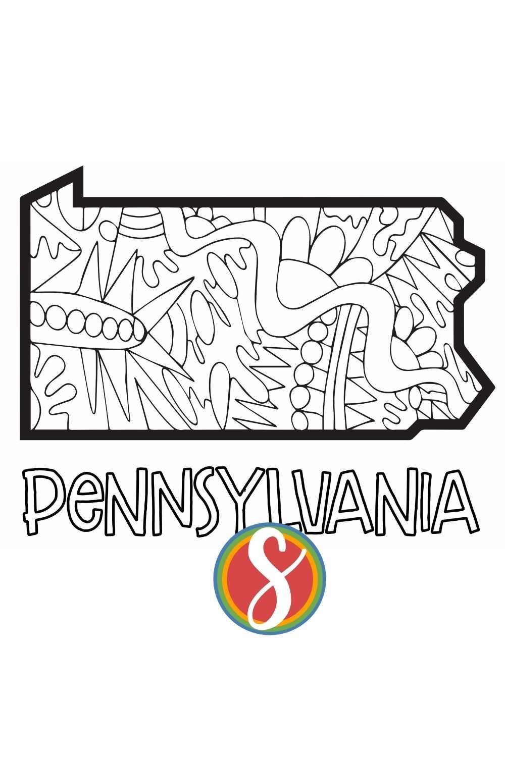 Pennsylvania Map Coloring Page Coloring Pages