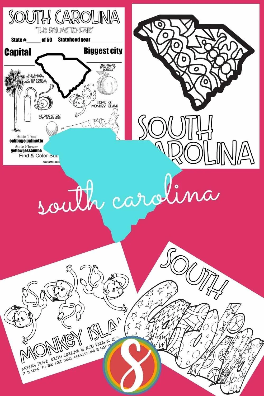 Free South Carolina Coloring Pages — Stevie Doodles