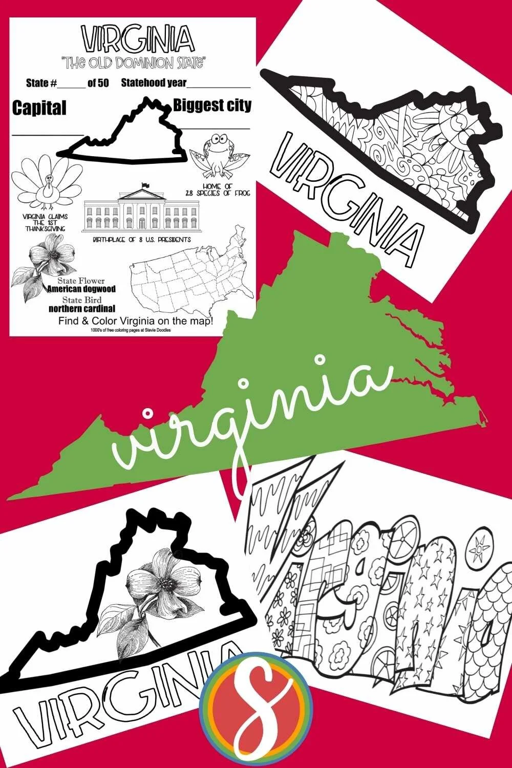Free Virginia Coloring Pages — Stevie Doodles