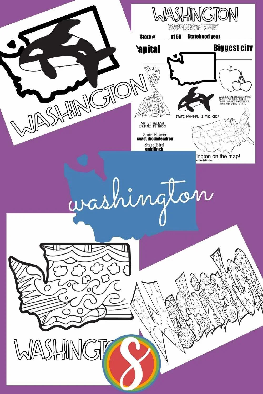 Free Washington Coloring Pages — Stevie Doodles