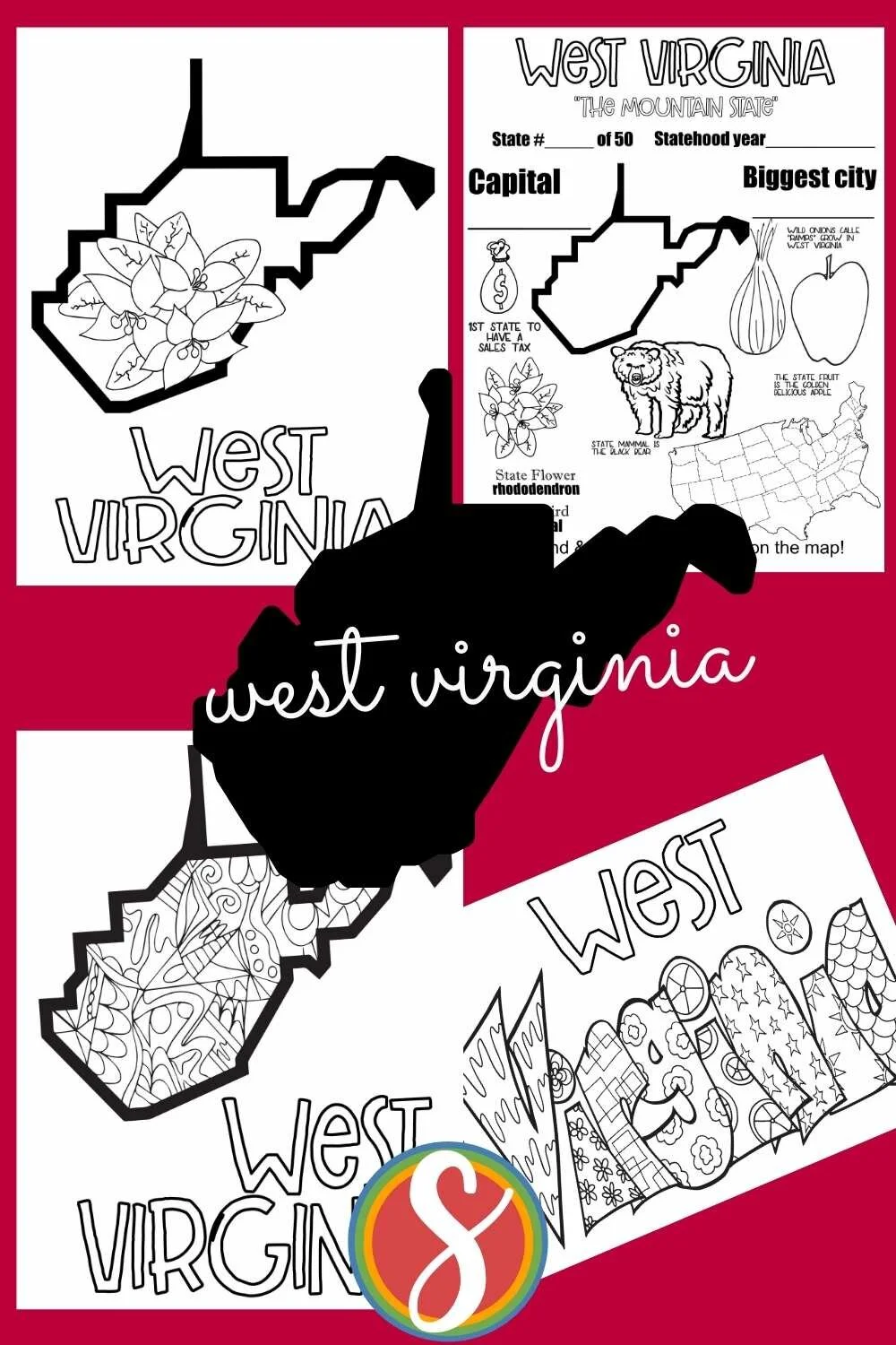 Free West Virginia Coloring Pages — Stevie Doodles
