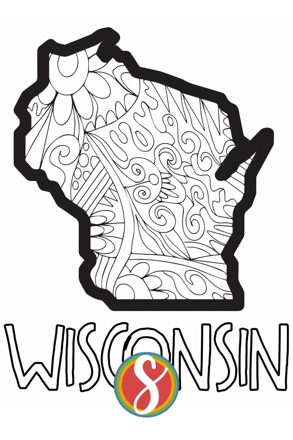 Wisconsin State Coloring Page Sketch Coloring Page