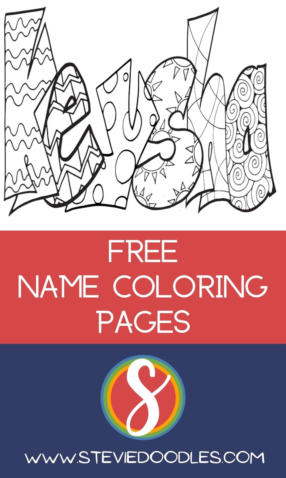KEYSHA Free Name Coloring Page — Stevie Doodles