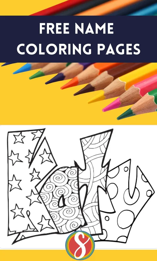 KATY Free Name Coloring Page — Stevie Doodles