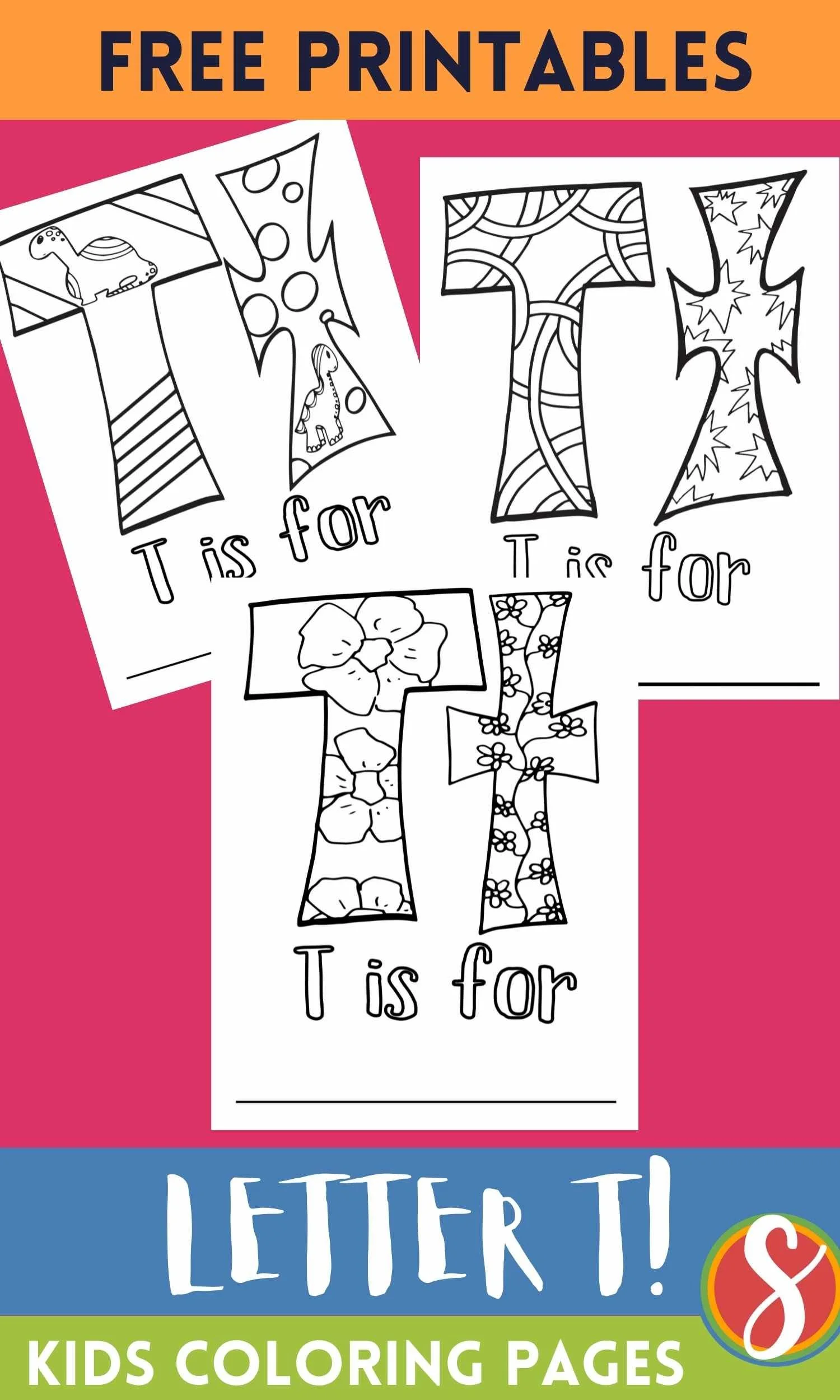 11 Free Letter "T" Coloring Pages — Stevie Doodles