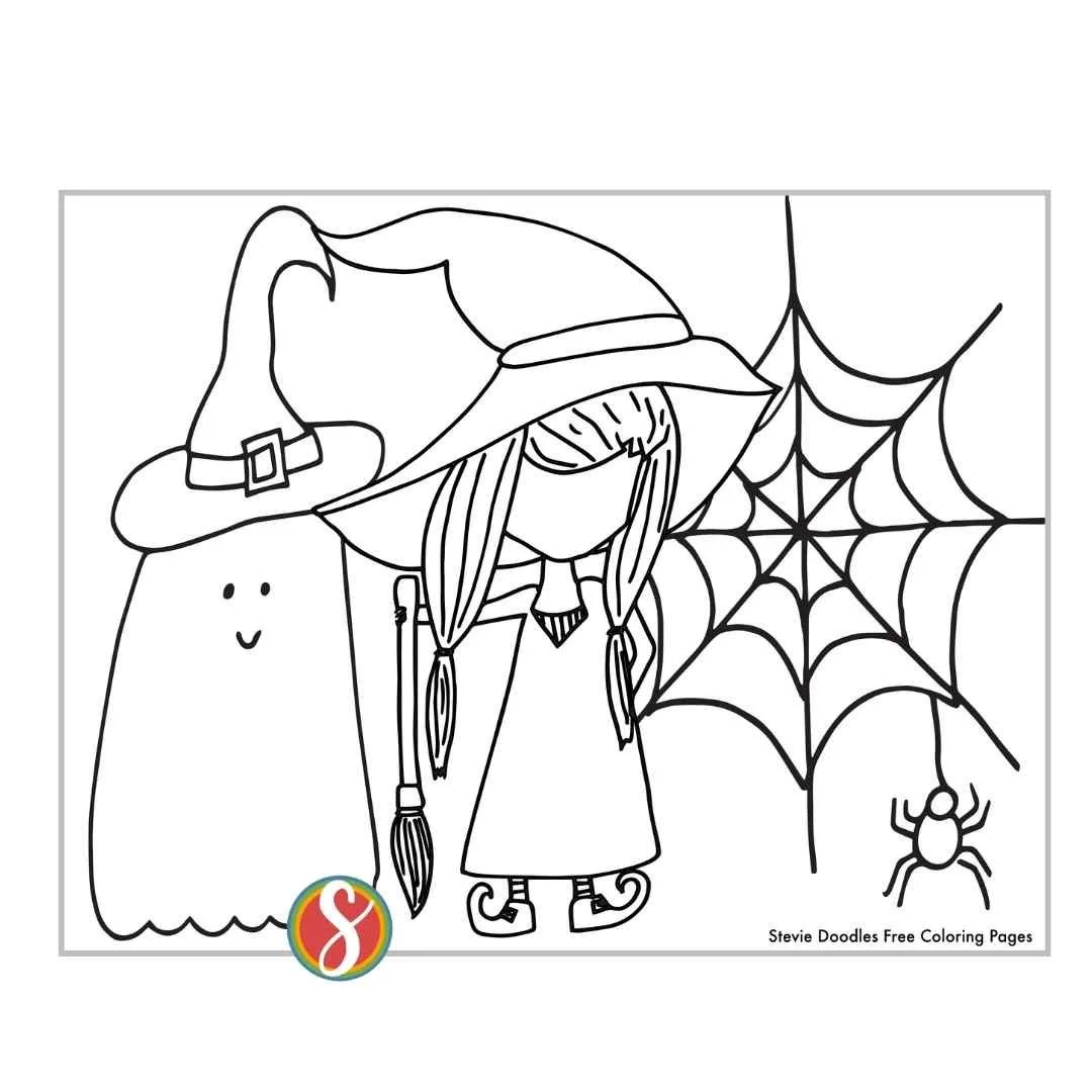Free Ghost Coloring Pages — Stevie Doodles
