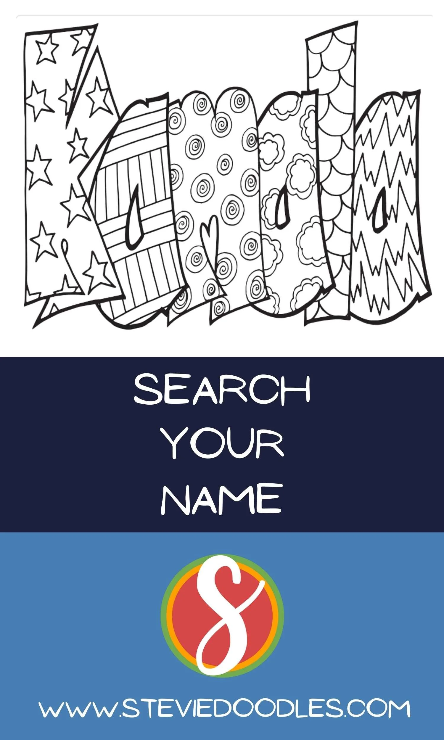 KAMALA Free Name Coloring Page — Stevie Doodles