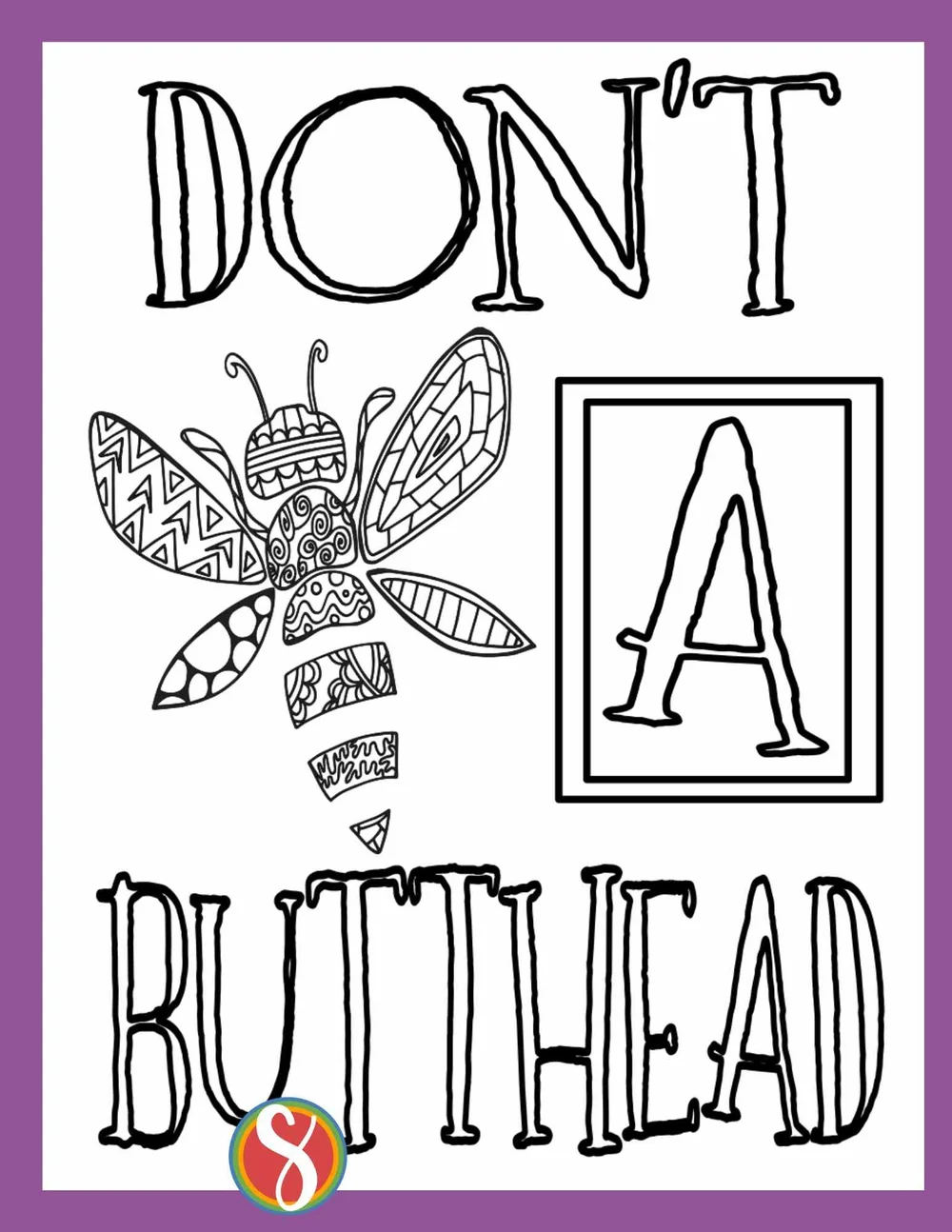 Free BEE Kind Coloring Pages — Stevie Doodles