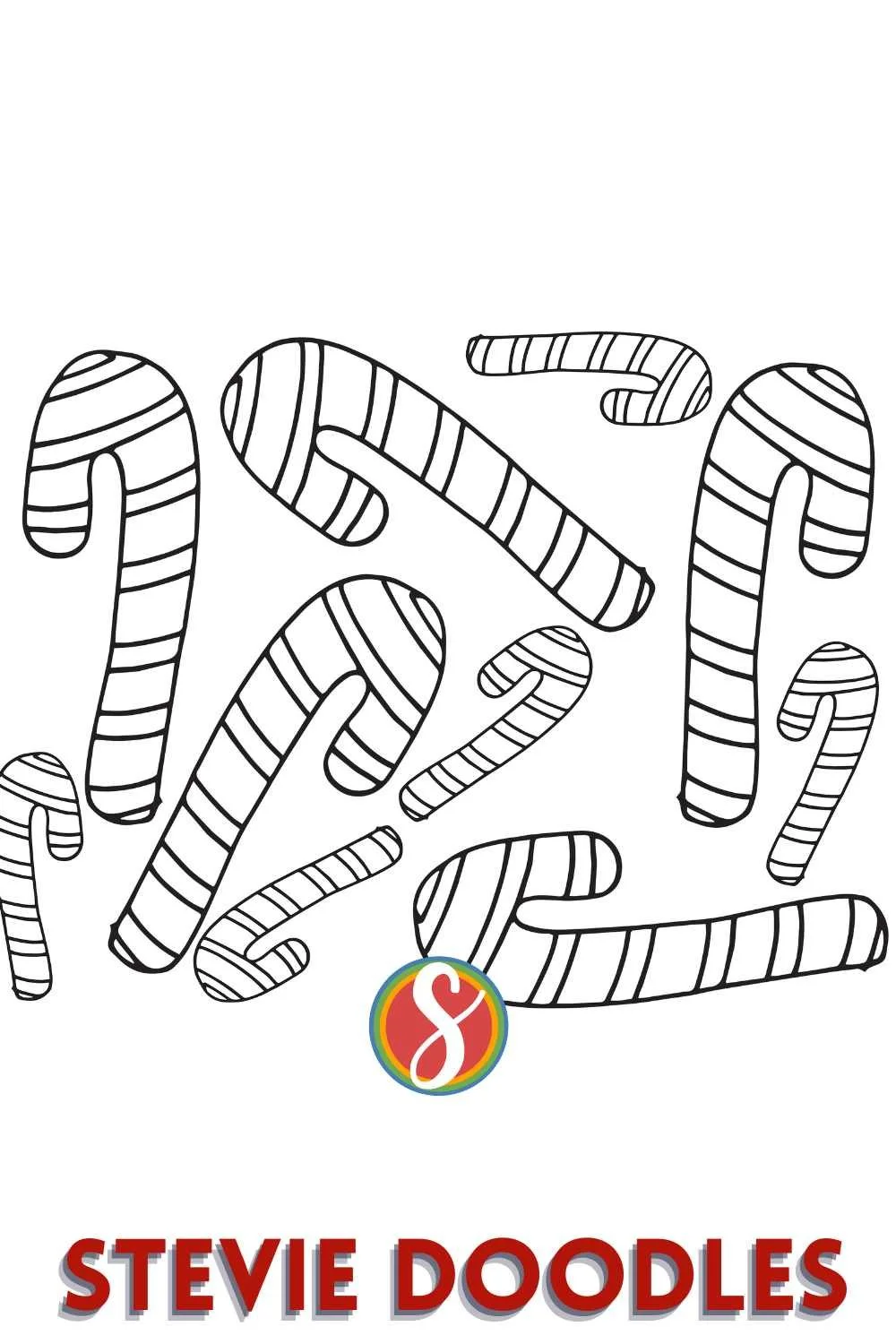 Free Candy Cane Coloring Pages — Stevie Doodles