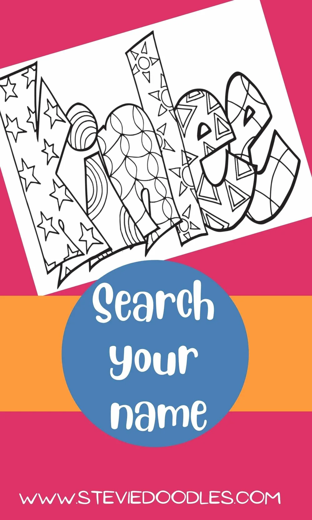KINLEE Free Name Coloring Page — Stevie Doodles