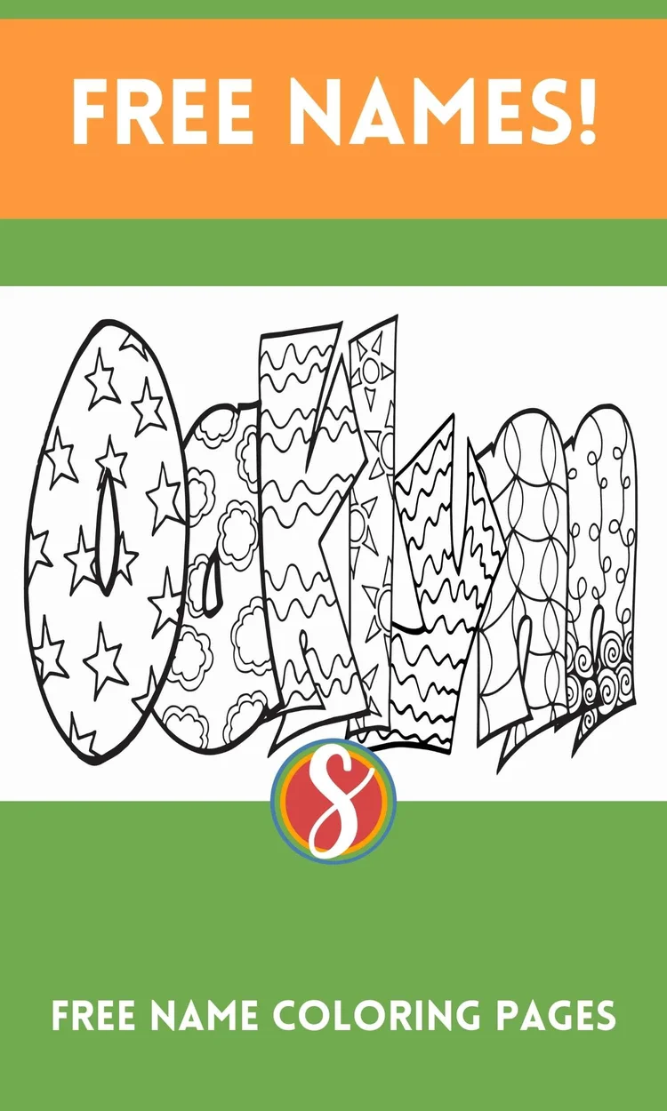 OAKLYNN! 4 Free Printable Coloring Pages — Stevie Doodles