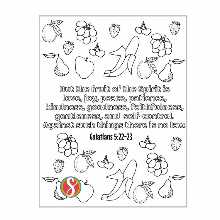 100+ Free Fruit Of The Spirit Coloring Pages — Stevie Doodles