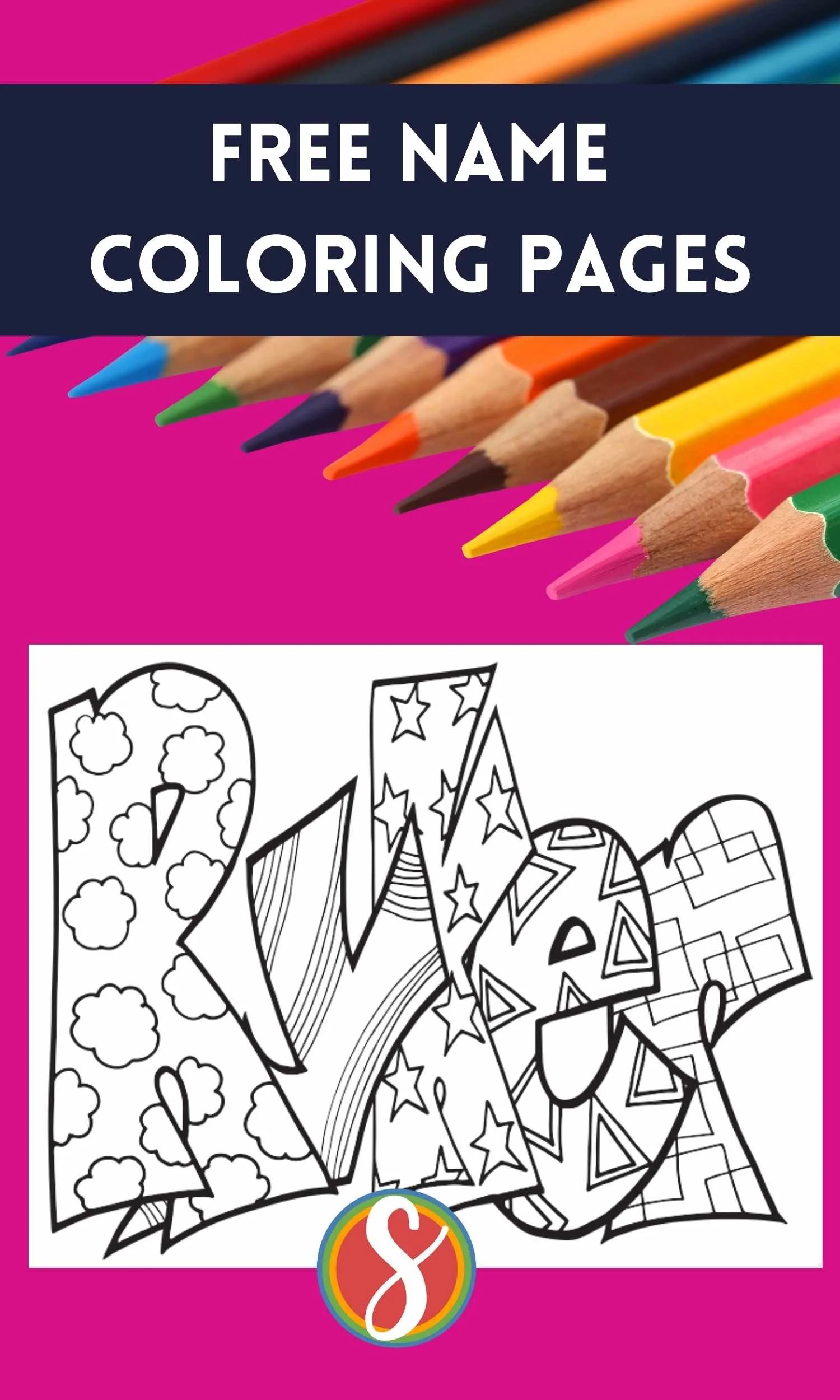 RYKER Free Name Coloring Page — Stevie Doodles