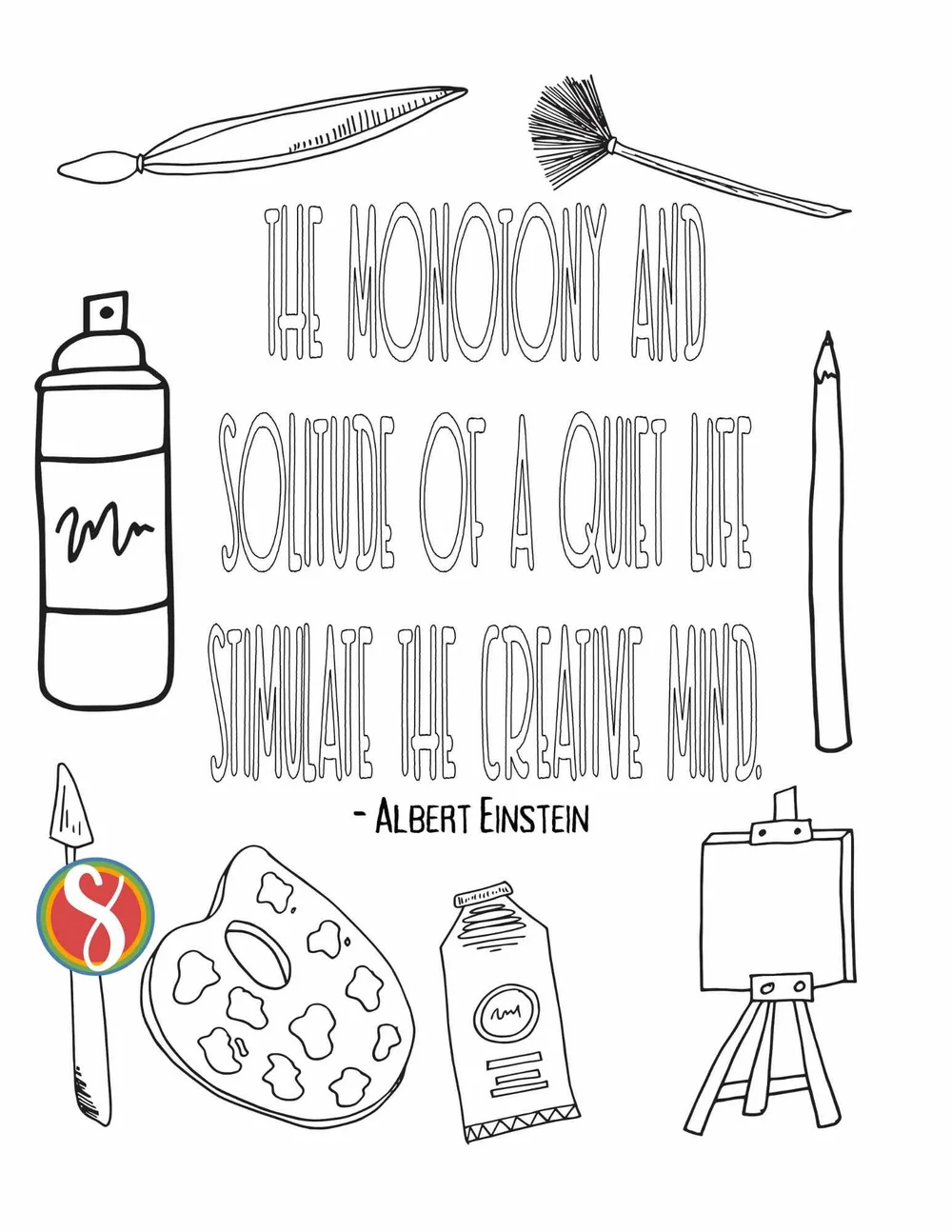 Free Introvert Quote Coloring Pages — Stevie Doodles
