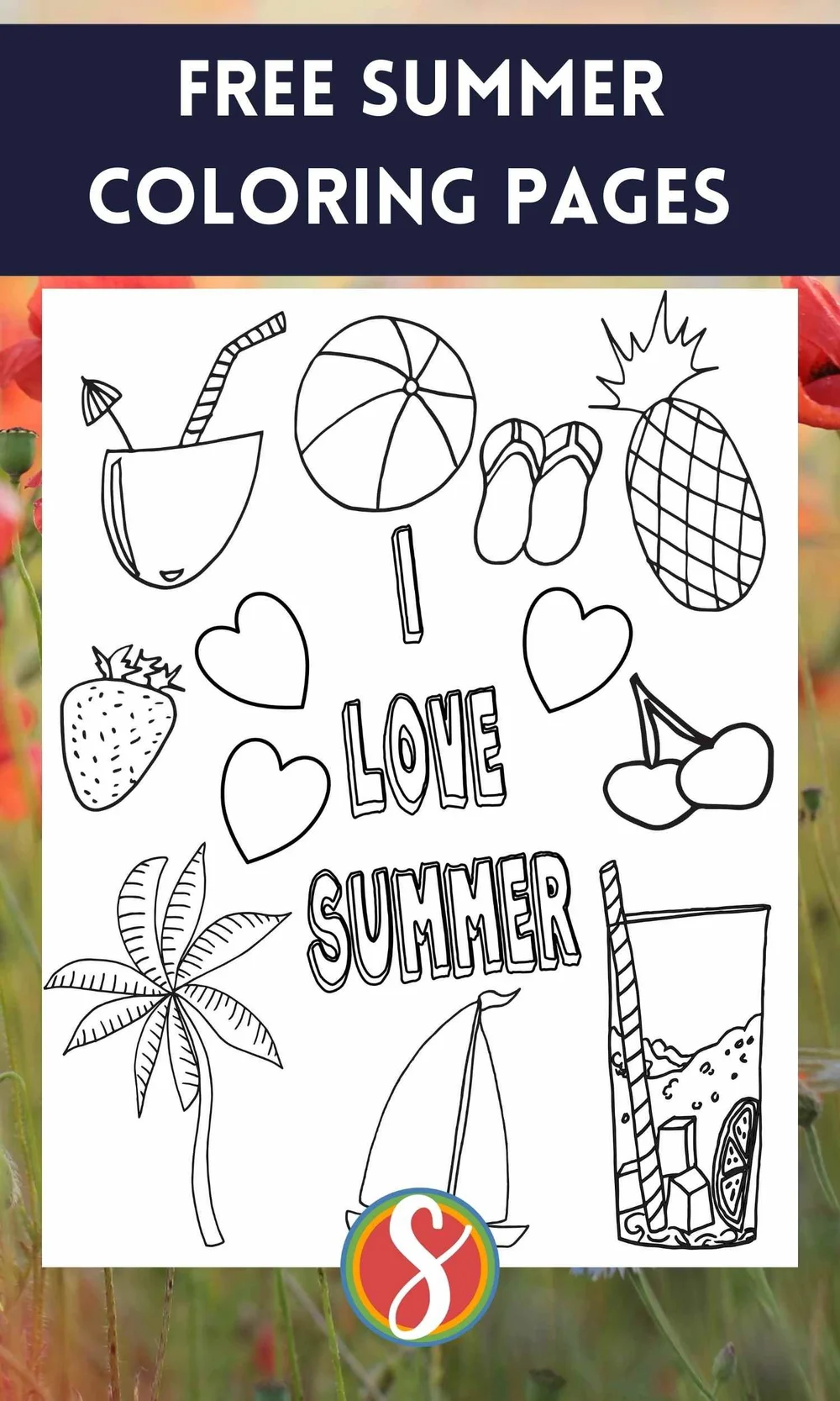 Free Summer Coloring Pages — Stevie Doodles