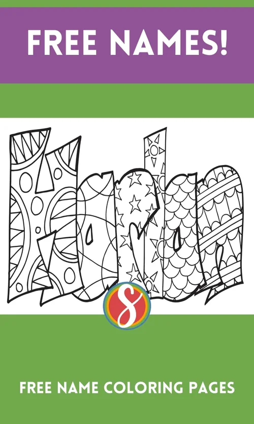 Free HARLAN Name Coloring Page Printable — Stevie Doodles
