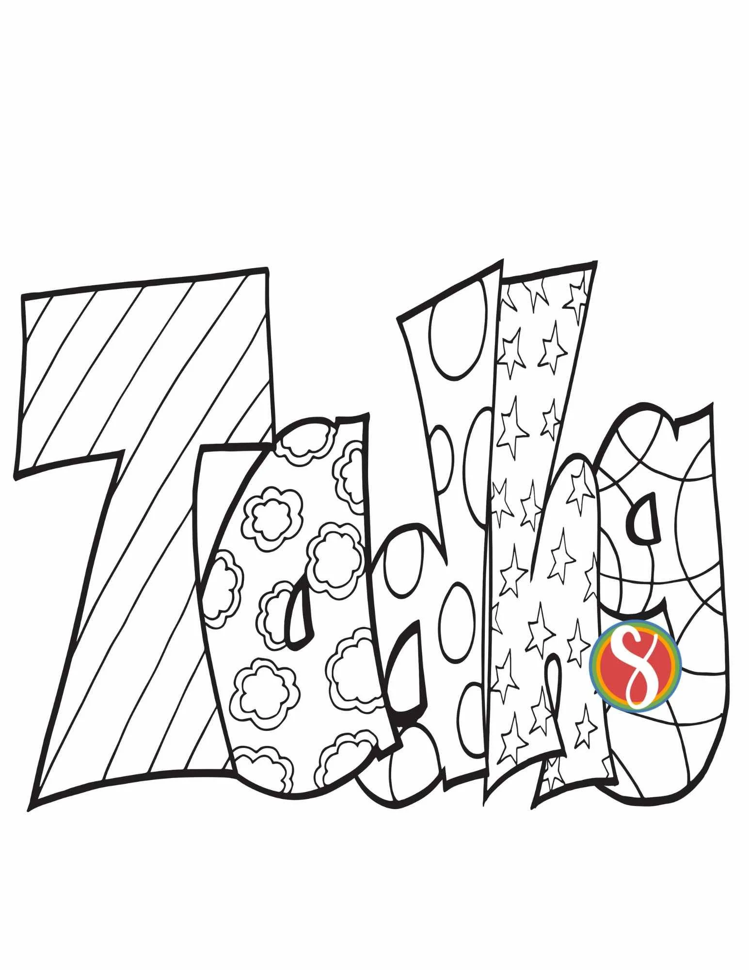 Free TADHG Name Coloring Pages — Stevie Doodles