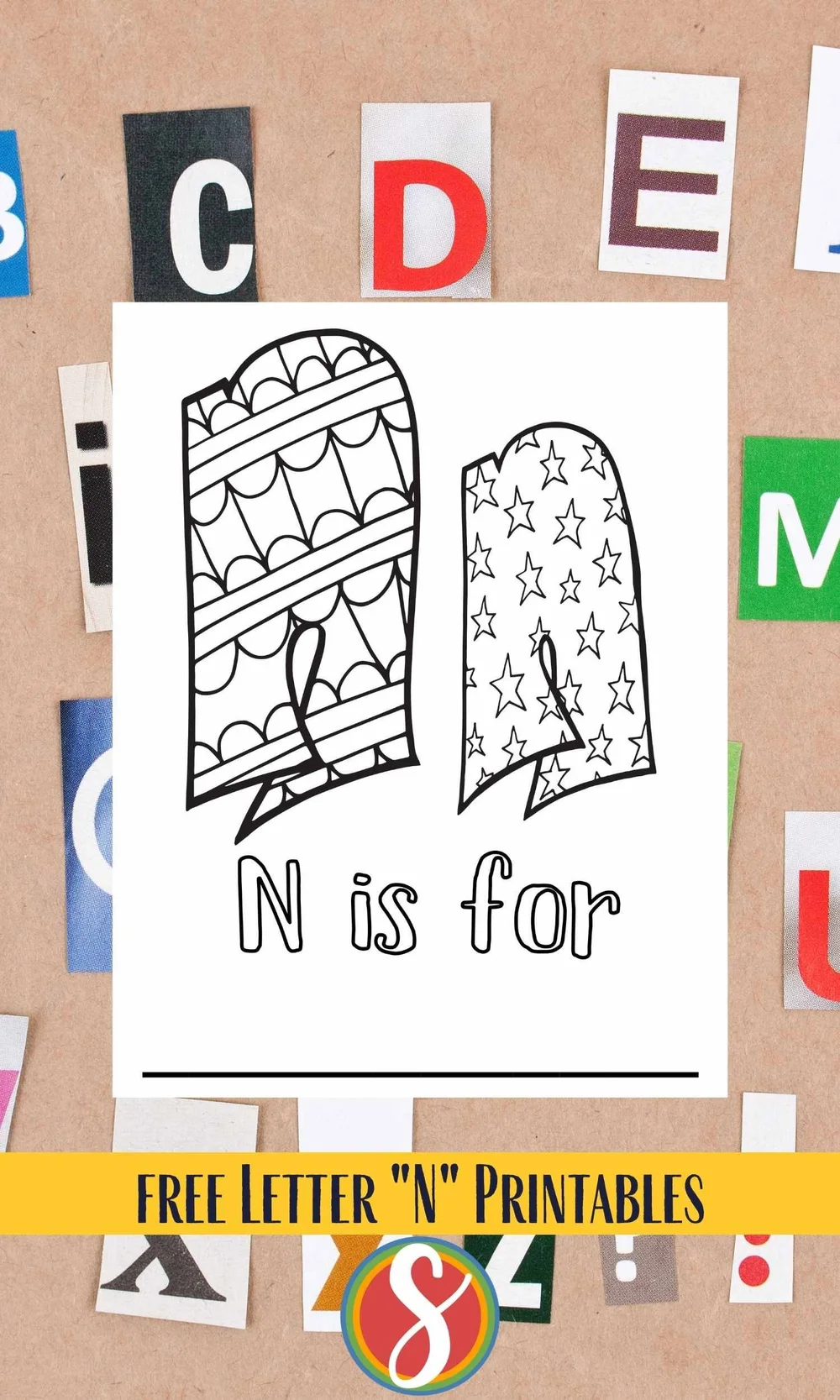 Free Letter N Coloring Pages — Stevie Doodles