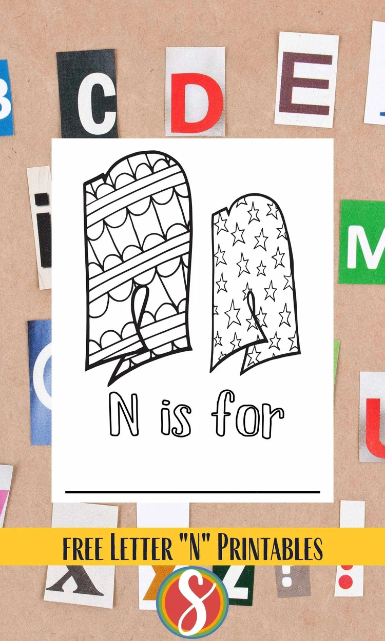 Free Letter N Coloring Pages — Stevie Doodles