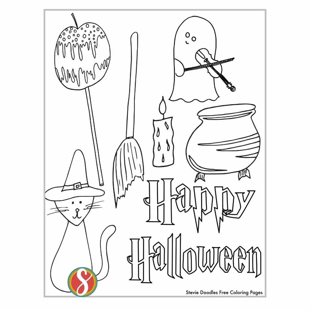 Free Halloween Coloring Pages — Stevie Doodles