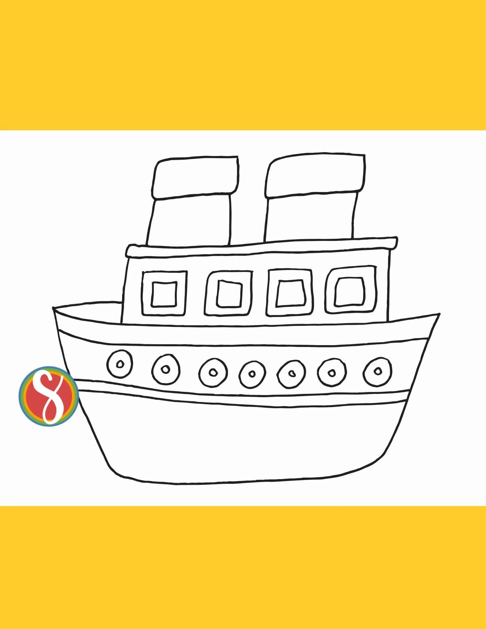 Free Boat Coloring Pages — Stevie Doodles