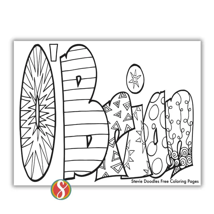 Free O'BRIAN Coloring Page — Stevie Doodles