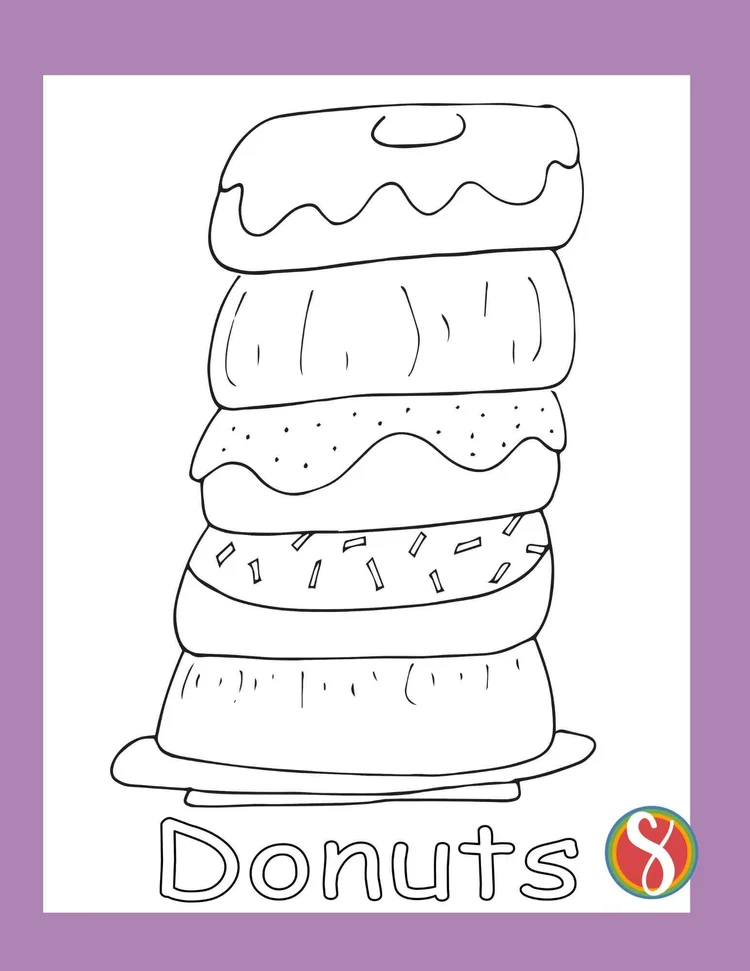 Free Donut Color Pages — Stevie Doodles