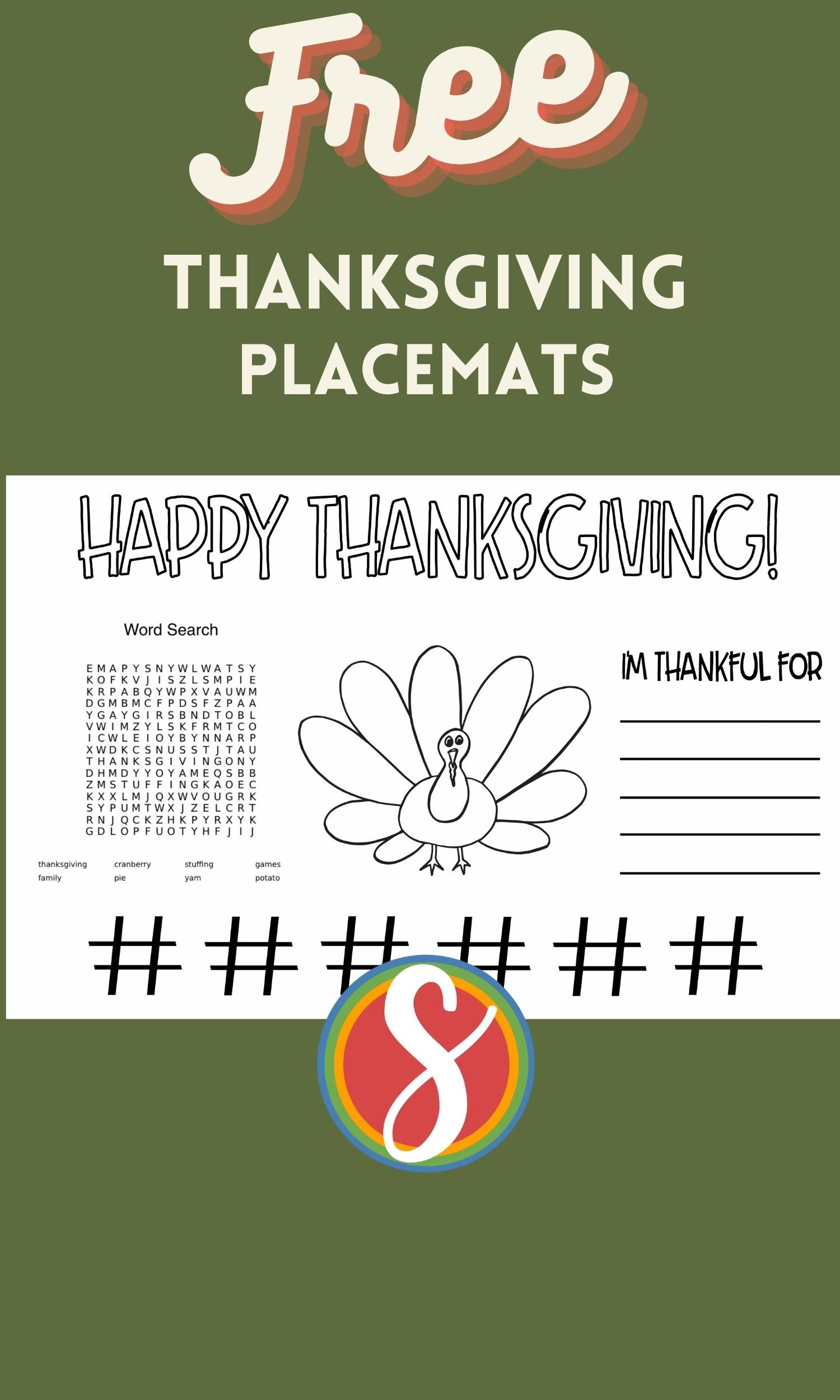 Free Thanksgiving Placemats Printable — Stevie Doodles