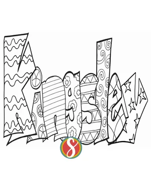 KINGSLEY Free Name Coloring Page — Stevie Doodles