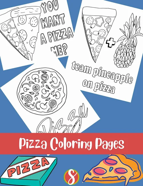 Free Pizza Coloring Pages — Stevie Doodles