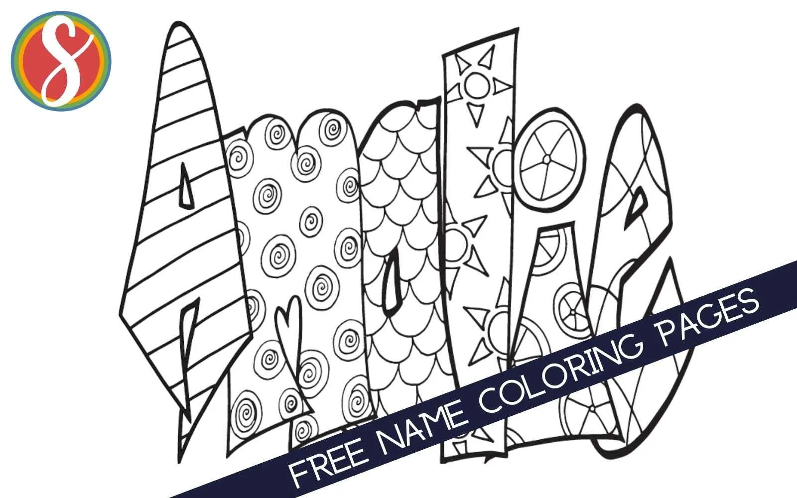 Free Name Coloring Pages — Stevie Doodles