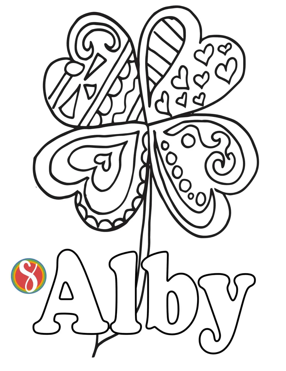 Free ALBY Name Coloring Pages — Stevie Doodles