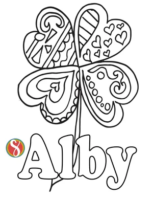 Free ALBY Name Coloring Pages — Stevie Doodles