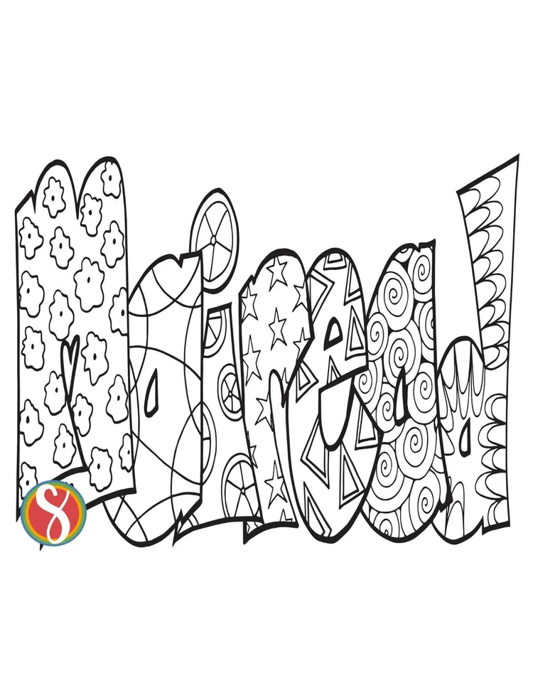 Free MAIREAD Name Coloring Pages — Stevie Doodles