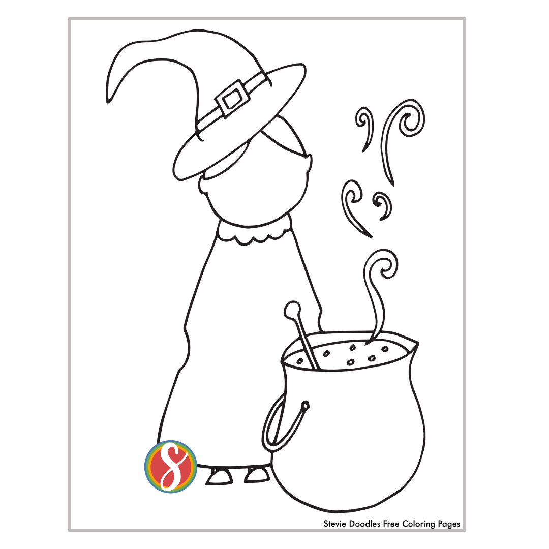 Free Witch Coloring Pages — Stevie Doodles