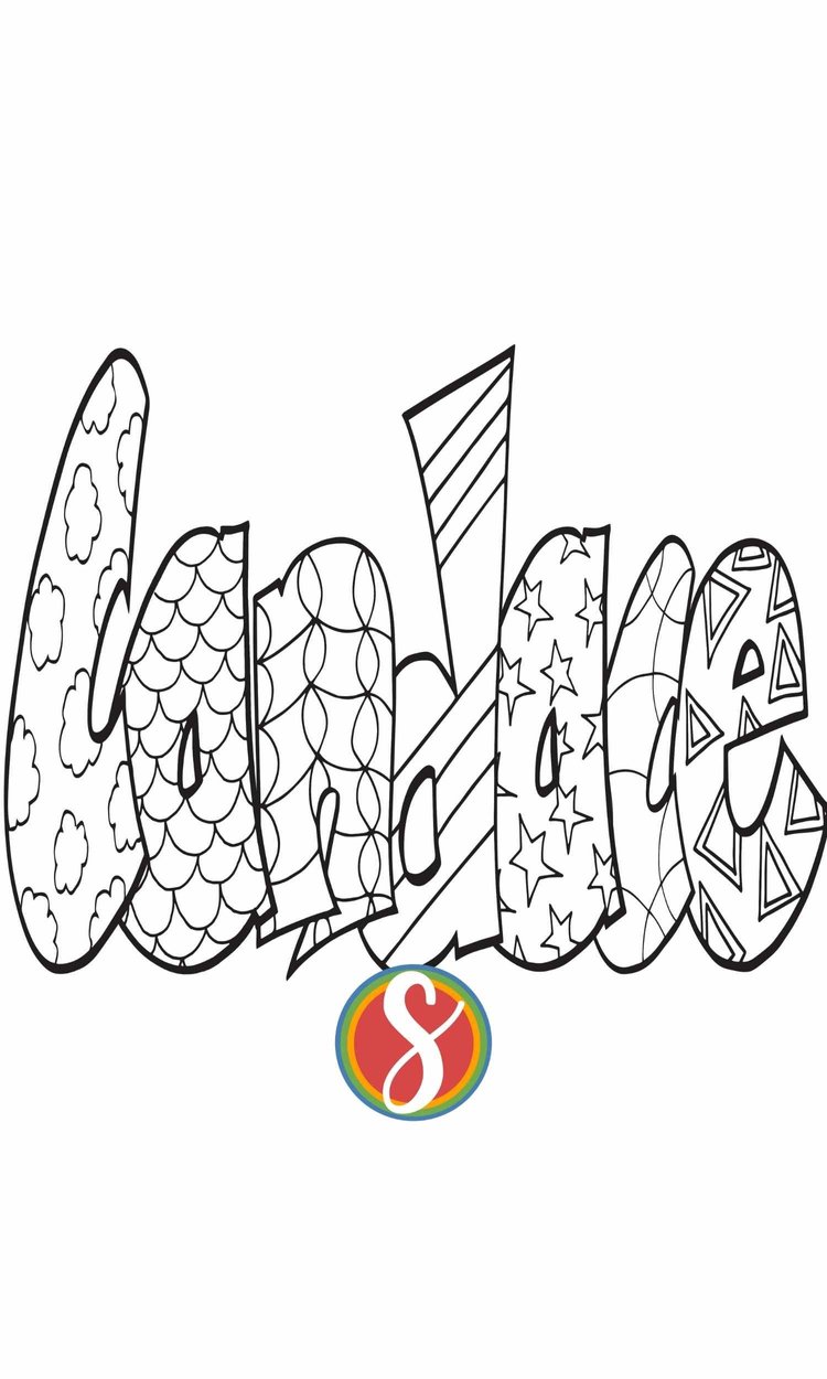 CANDACE Free Name Coloring Page — Stevie Doodles