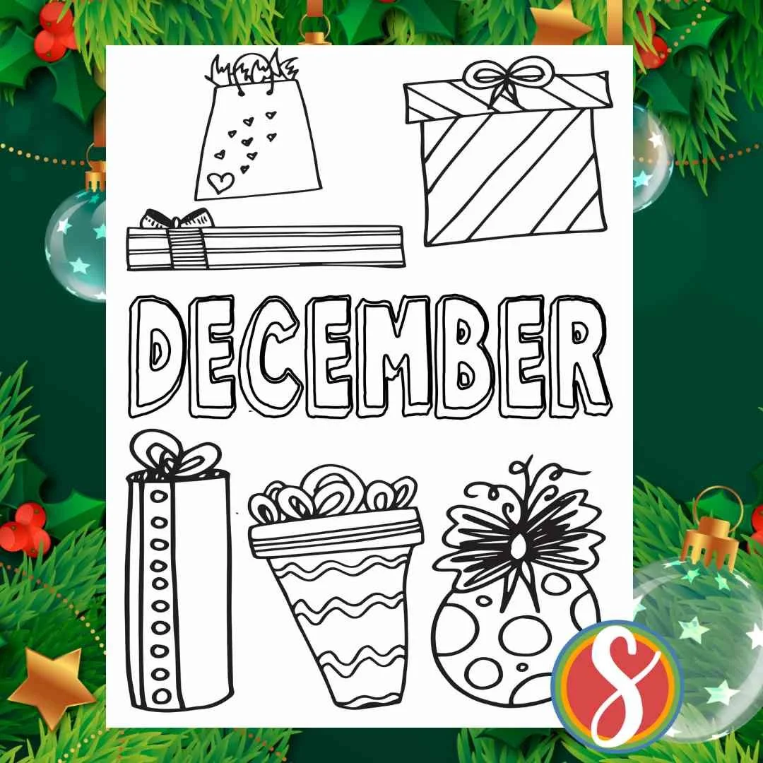 Free December Coloring Pages — Stevie Doodles